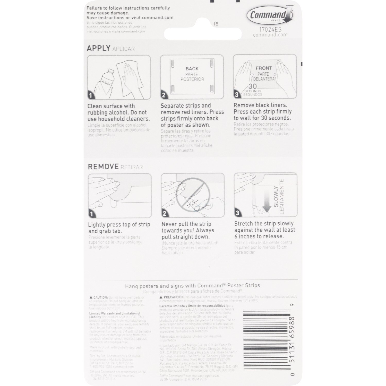 3M Command Damage Free Hanging Poster Strips
