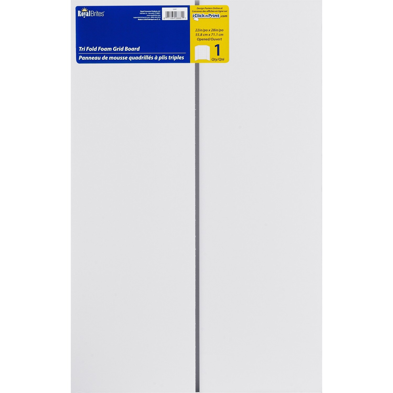 Royal Eco Brites Vanishing Tri-Fold Grid Presentation Foam Board Royal Eco Brites Vanishing Tri-Fold Grid Presentation Foam Board