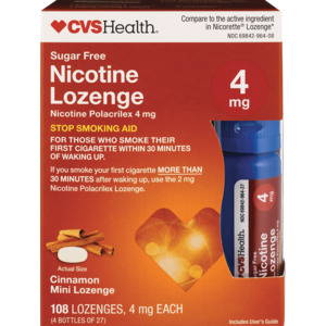 Cvs Health Nicotine Polacrilex Mini Lozenges 4 Mg Cinnamon Flavor 108