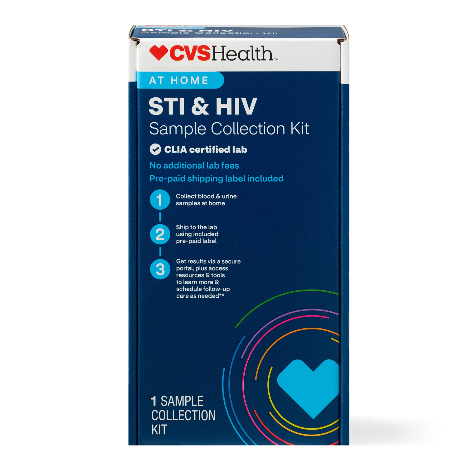 Cvs Health At Home Sti And Hiv Test Kit 1 Ct Pick Up In Store Today At Cvs